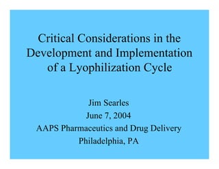 040607 AAPS pharmaceutics Devel and Implement Lyo Cycles | PDF ...