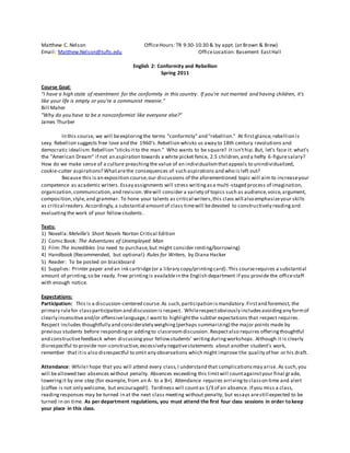Conformity and Rebellion Syllabus | DOCX