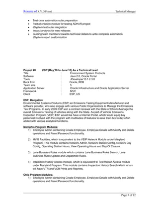 KVD_Prasad_Profile | DOC | Computer Software and Applications | Computing