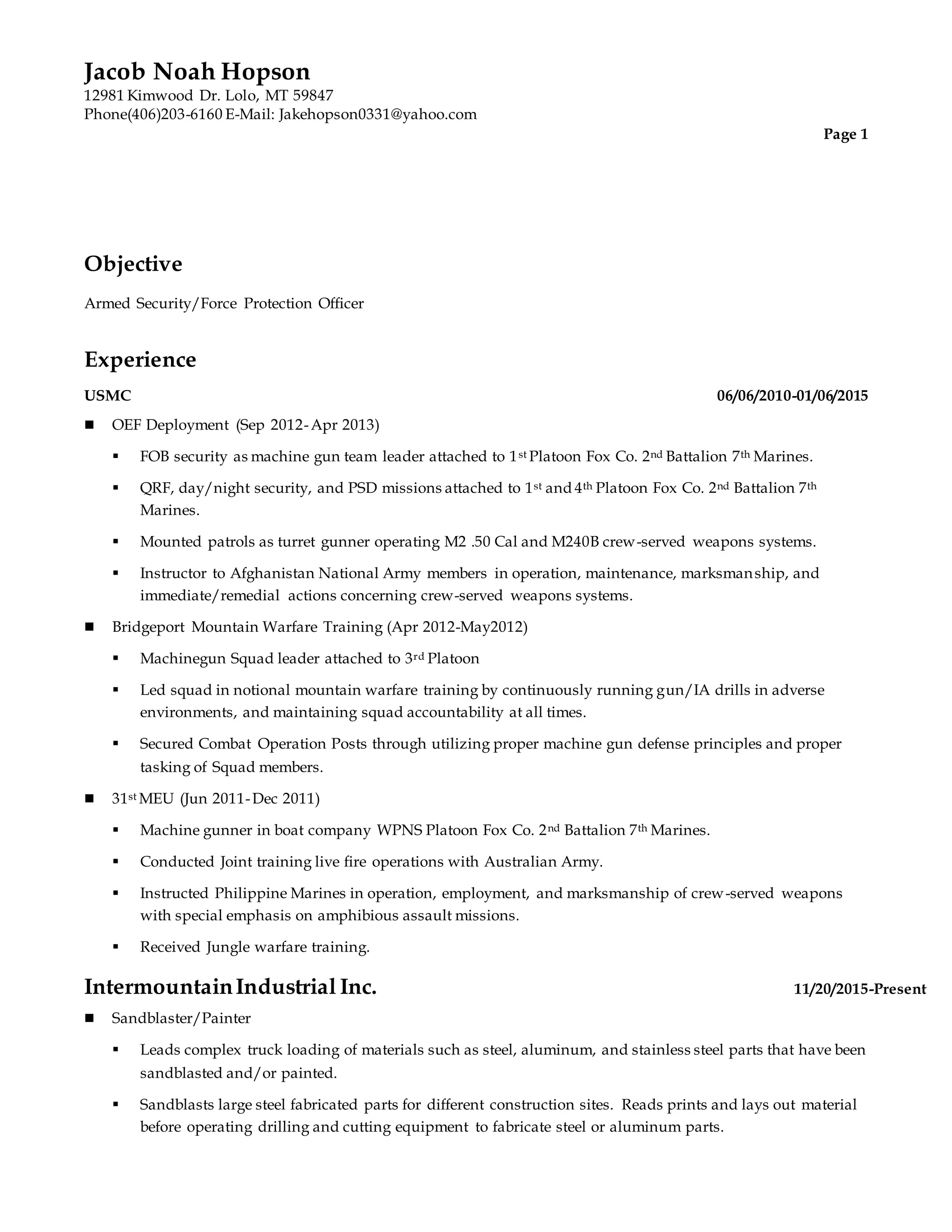 PSC Resume | DOCX