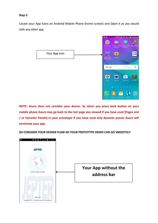 Simulate App User Experience Axure Mobile Prototype Android | PDF