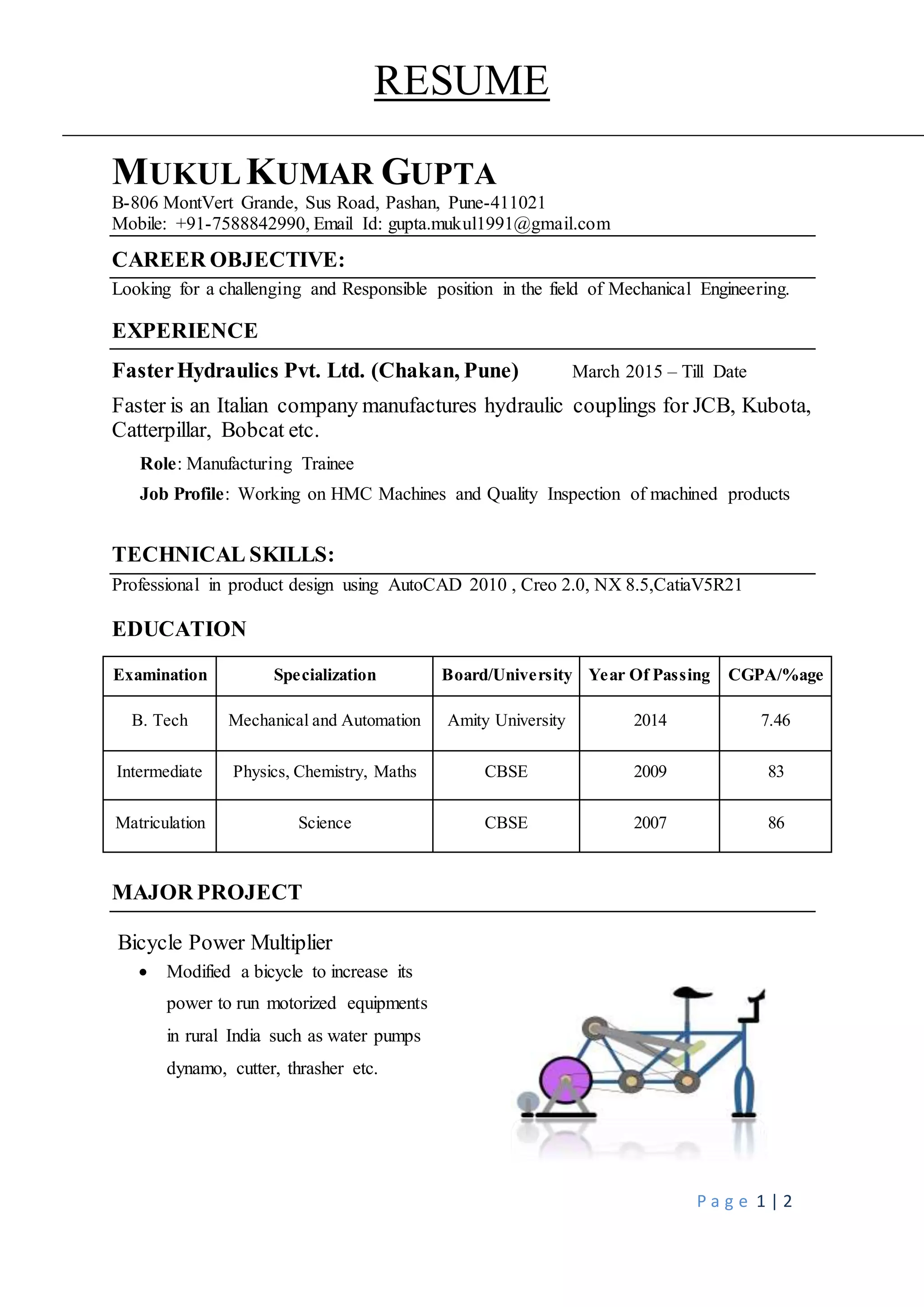 Resume - Mukul Gupta new | PDF