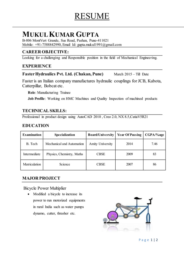 Resume - Mukul Gupta new | PDF