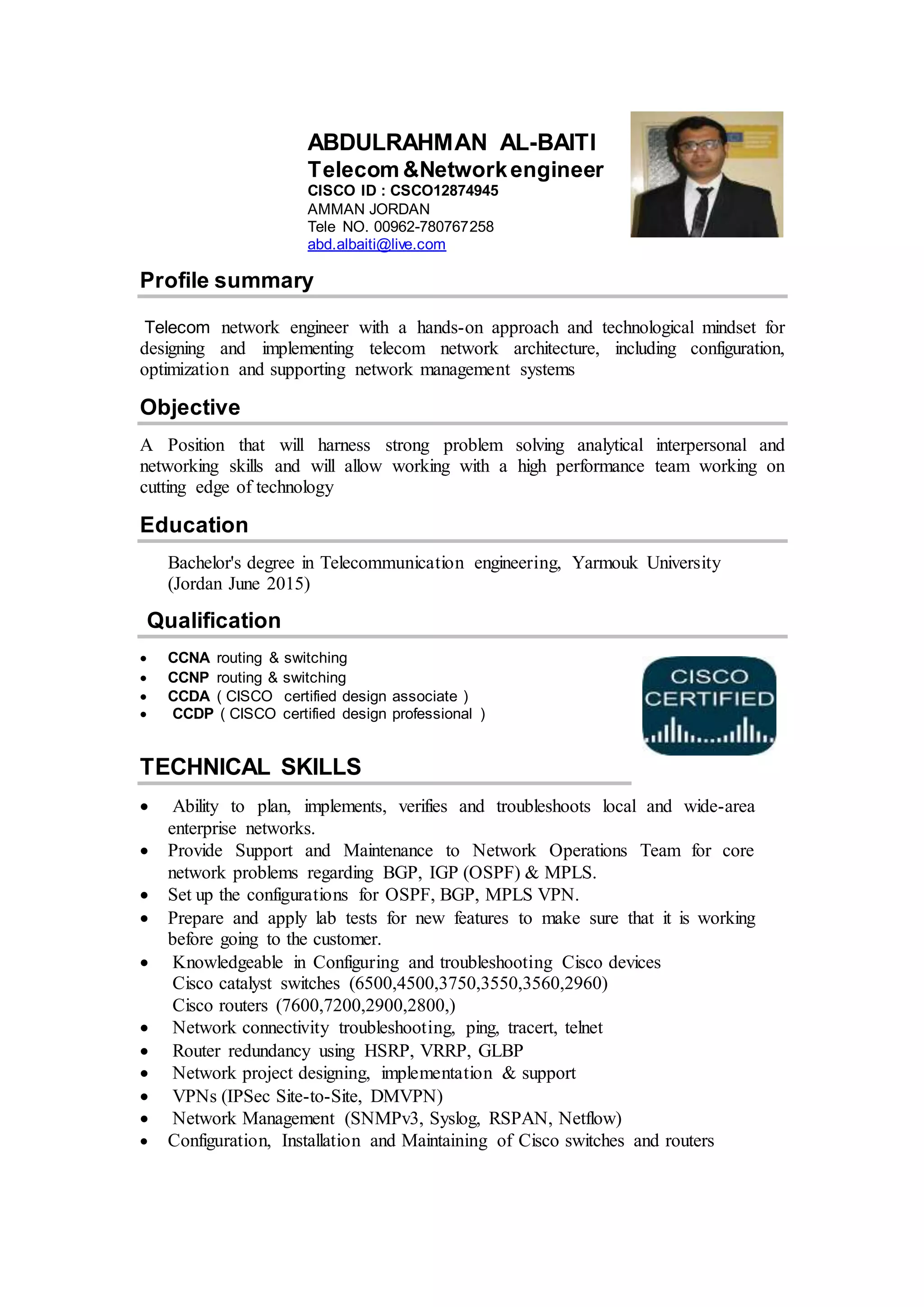 Telecom network engineer | PDF