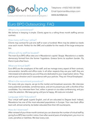 The Employers Guide to Outsourcing | PDF