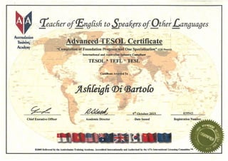 Advanced TESOL Certificate | PDF
