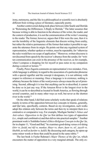 Derrida's Shadow in the Light of Islamic Studies An Analysis of Binary ...