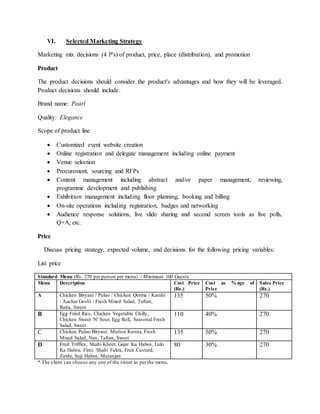 Catering Business – (Marketing Plan) | DOCX