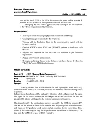 PraveenResume_TIBCO | PDF