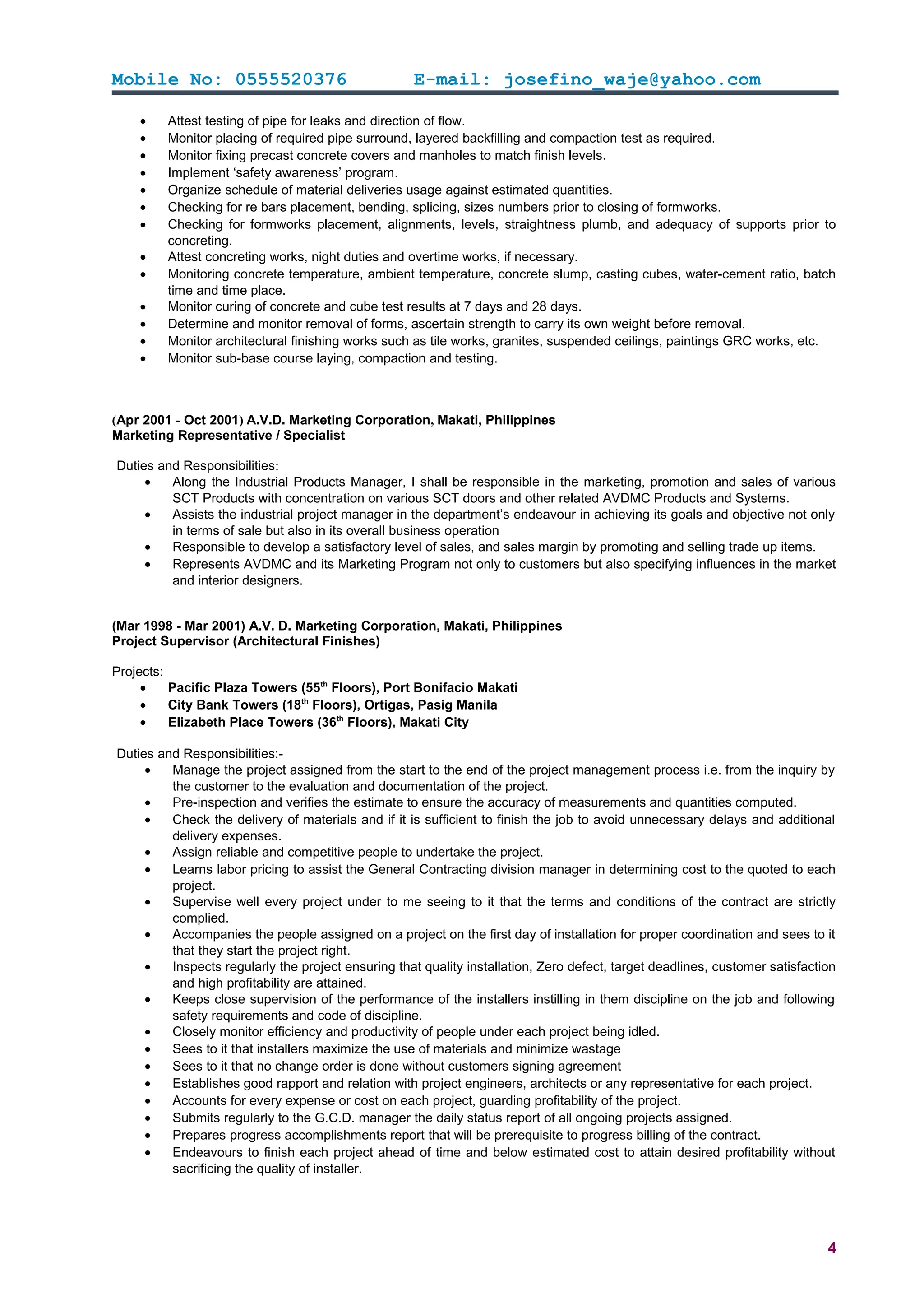 Josefino Waje cv 2 | DOC