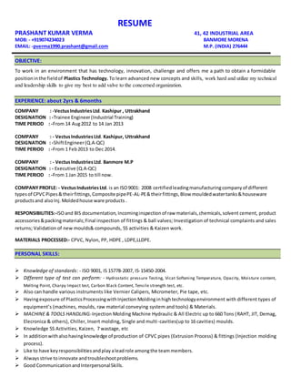 prashat resume | DOCX | Resume Writing and Advice | Job Search