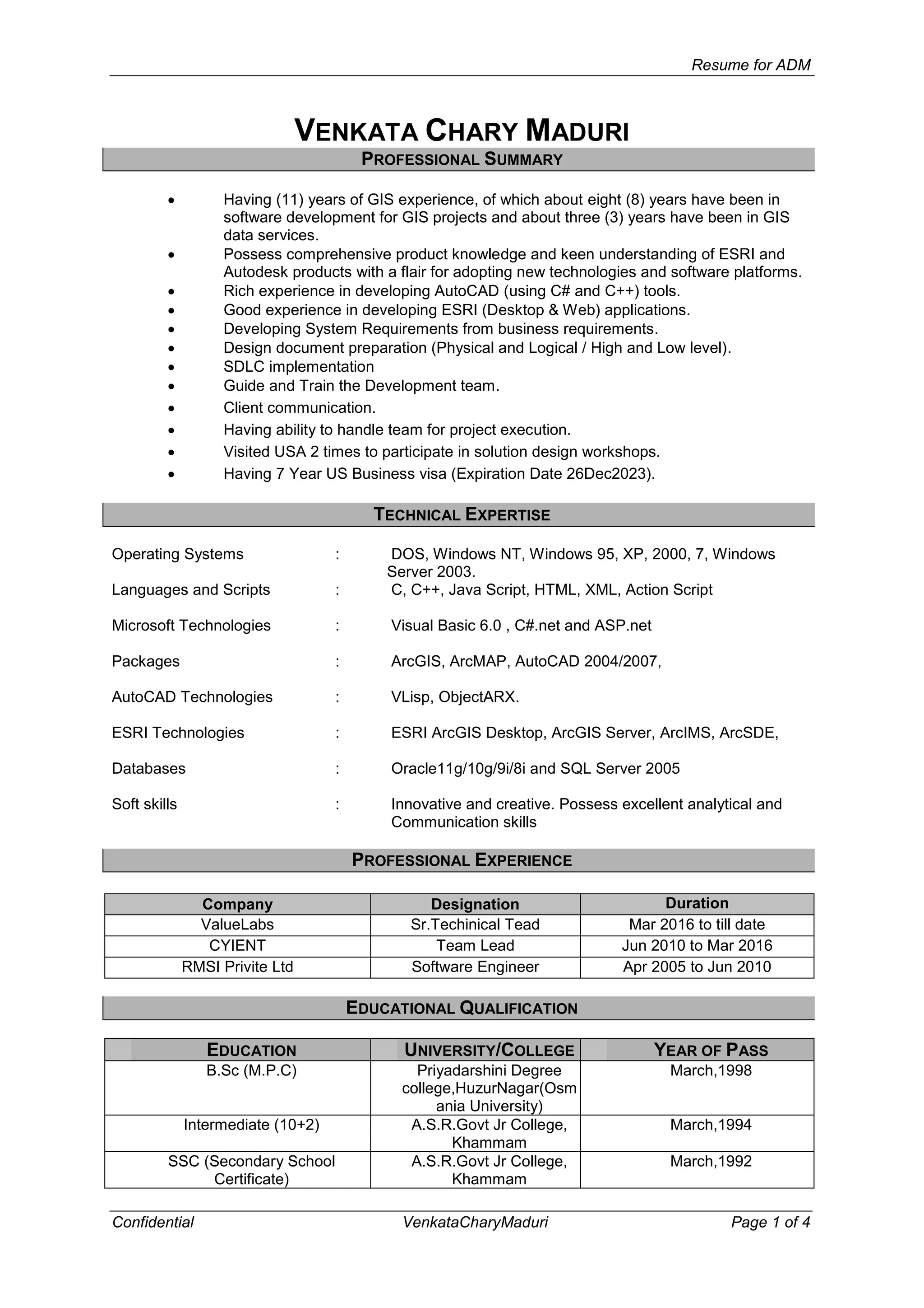 VenkataChary Maduri_CV_14.102016 | PDF