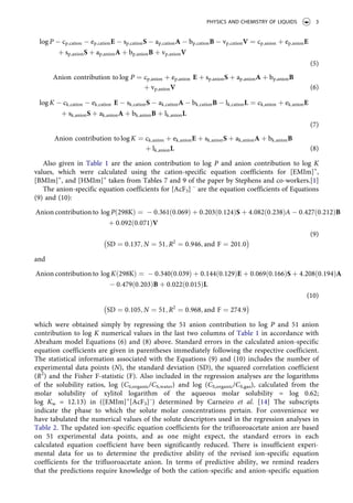 Abraham model correlations for ionic liquid solvents computational methodology for updating ...