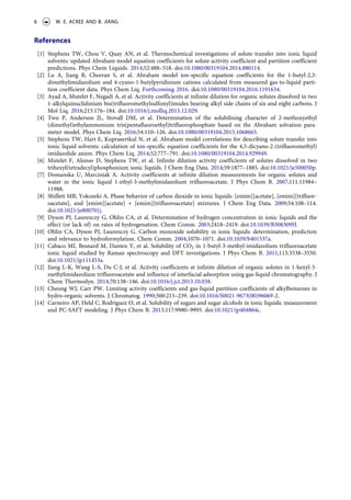 Abraham model correlations for ionic liquid solvents computational methodology for updating ...