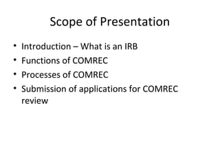 Demystifying the COMREC Processes and Procedures | PPT
