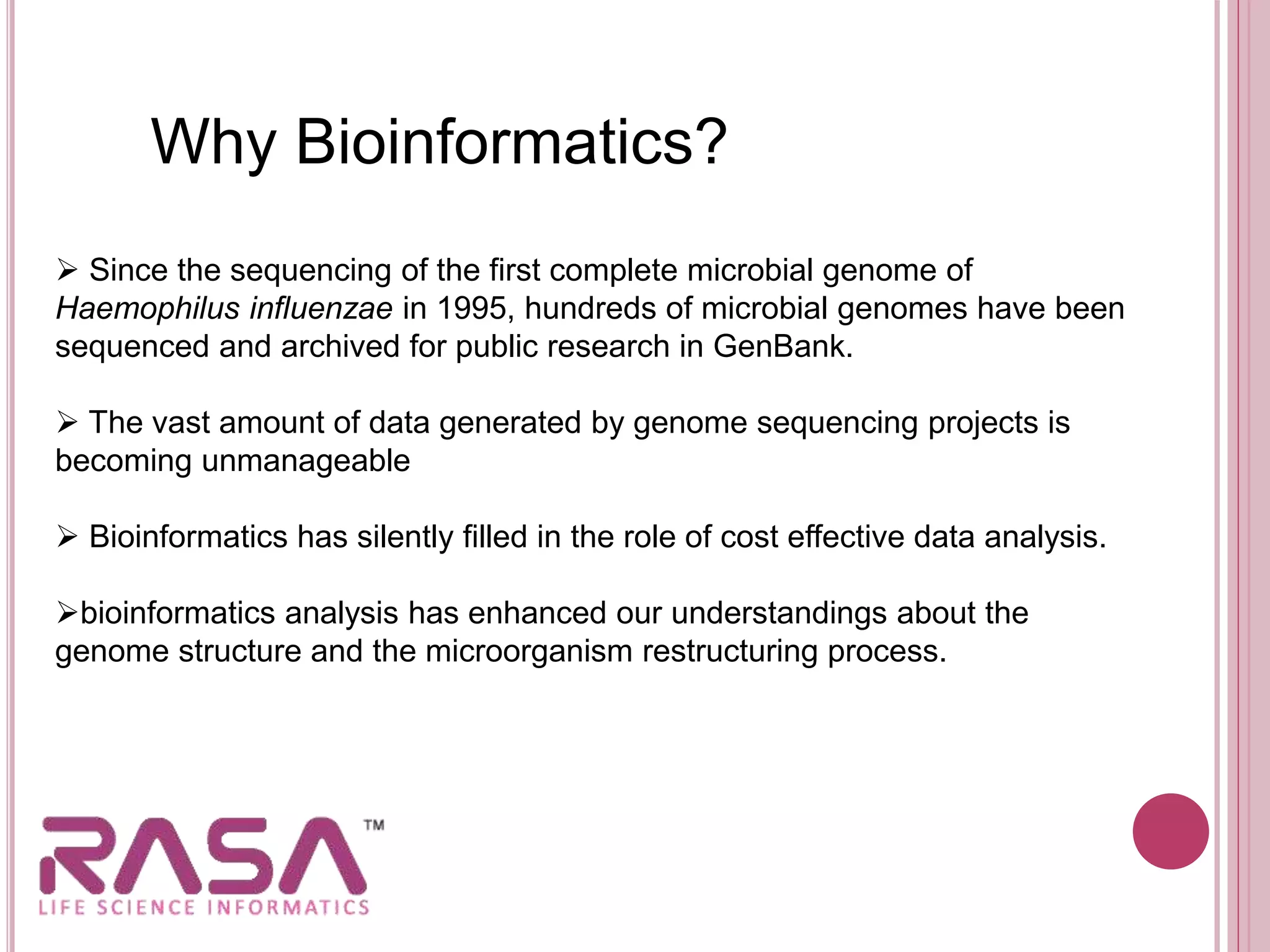 Bioinformatics Applications in Biotechnology | PPTX