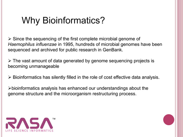Bioinformatics Applications in Biotechnology | PPTX | Biotech and ...
