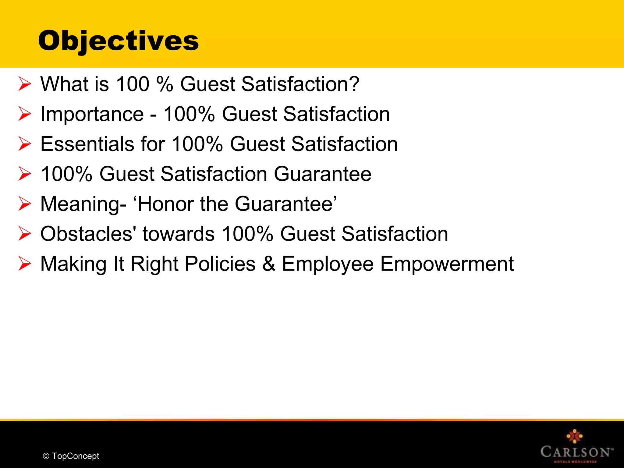 100% Guest Satisfaction Program | PPTX