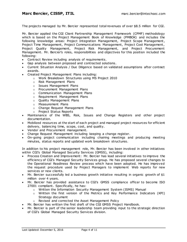 RESUME - Marc Bercier - Long | PDF