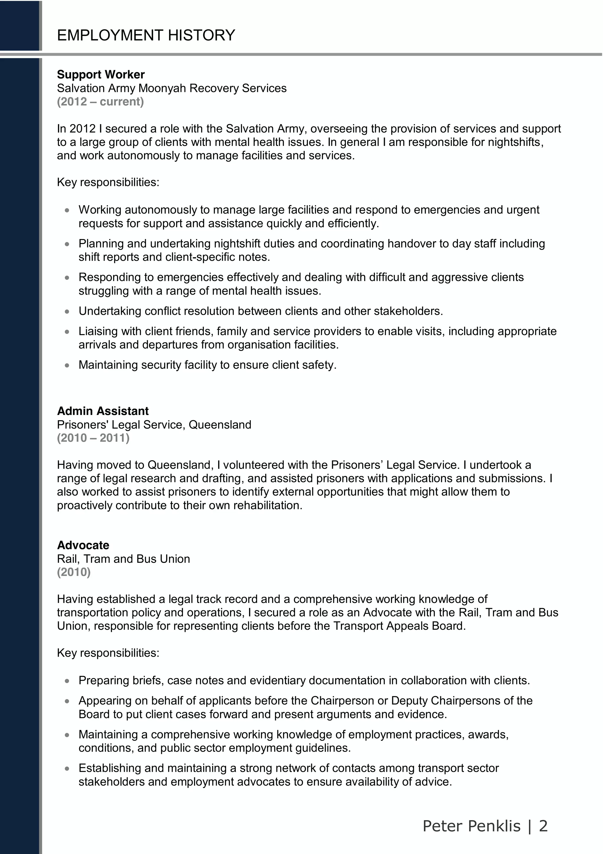 Penklis, Peter - Resume - July 2014 | PDF