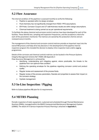 Integrity Management Plan for Pipeline-G03178 Idzuari Azli | PDF