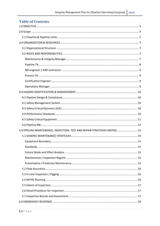 Integrity Management Plan for Pipeline-G03178 Idzuari Azli | PDF
