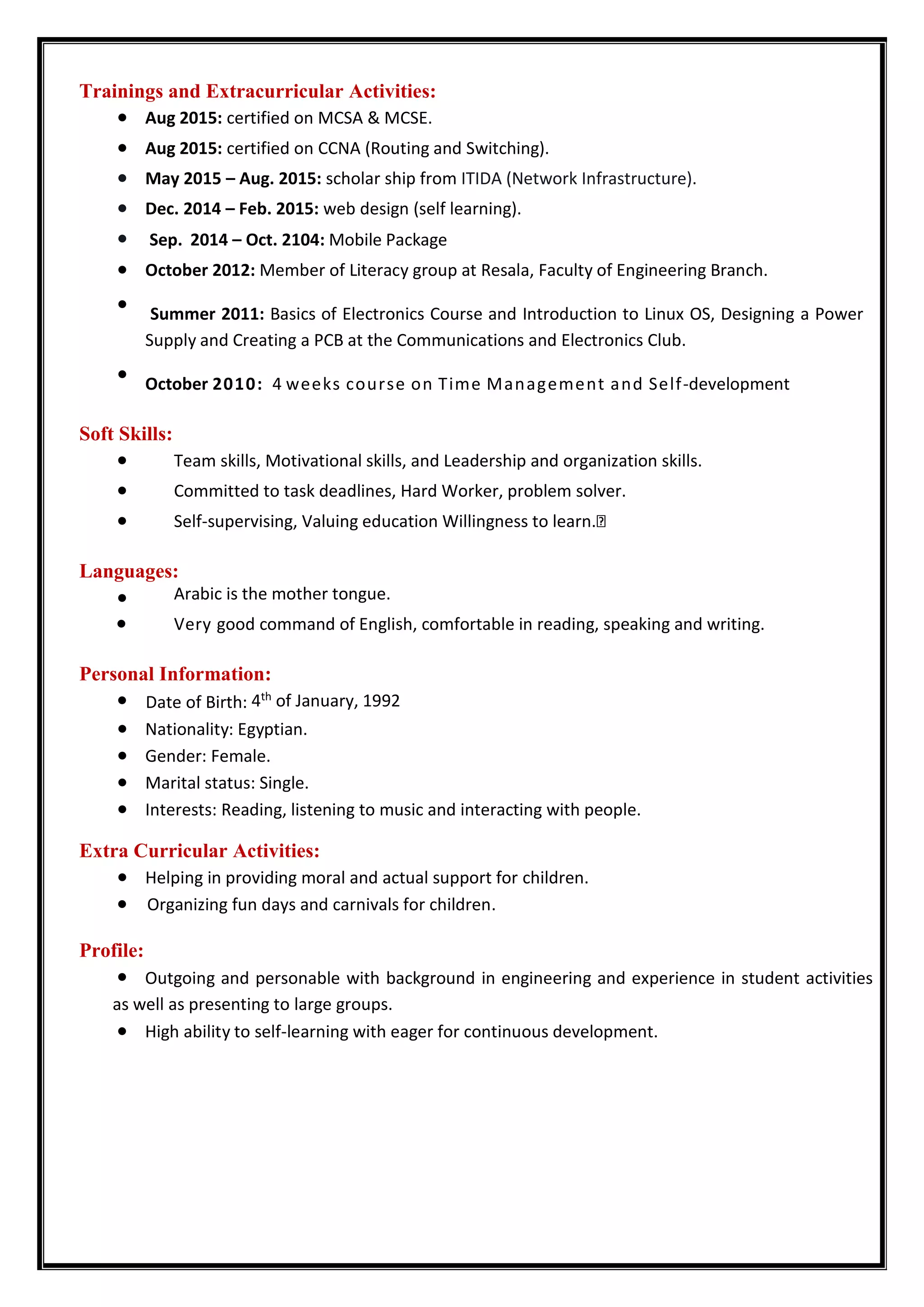 Marian Bekheet cv | PDF