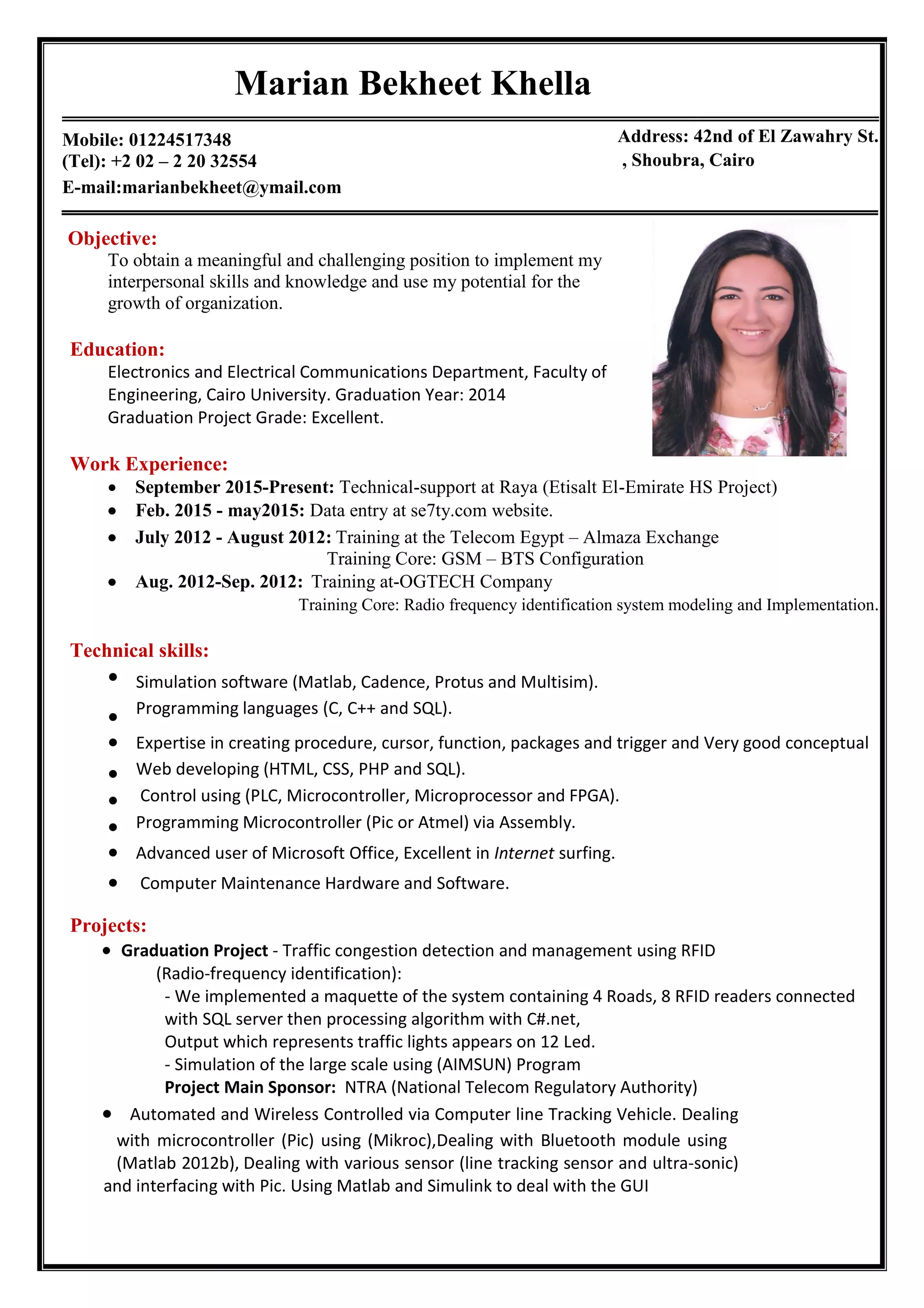 Marian Bekheet cv | PDF