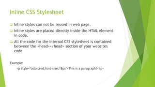 CSS | PPTX | Web Design and HTML | Internet