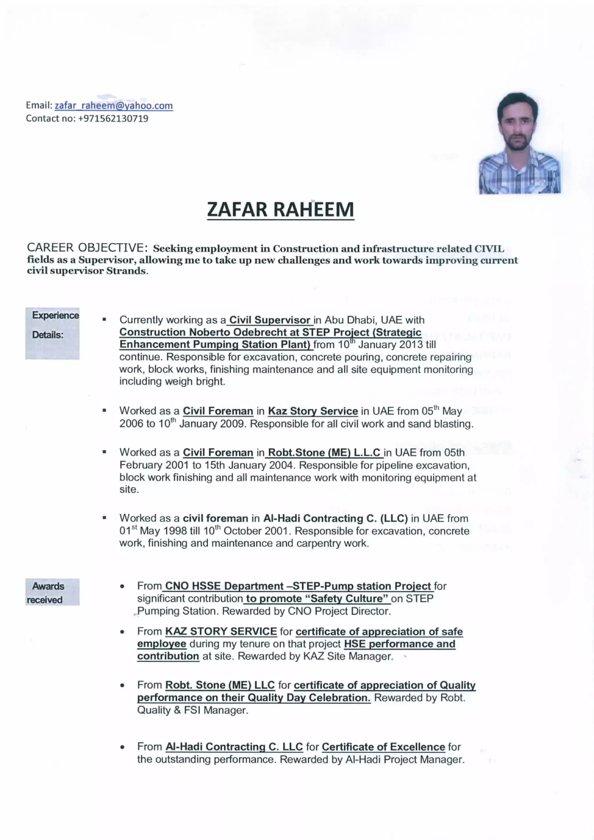 C.V - Civil foreman-01 | PDF