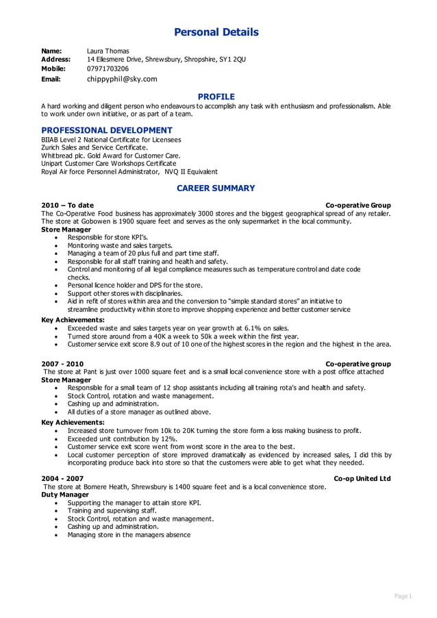 CV Laura Thomas | PDF