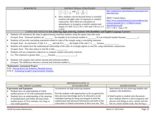 CC Math 8 Curriculum Map_3_17_15 | PDF | Educational Assessment | Education