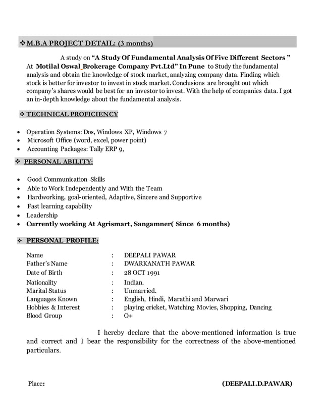 deepali pawar cv.... | PDF