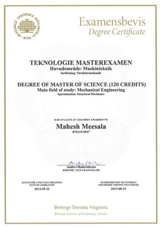 Degree Certificate with grades | PDF