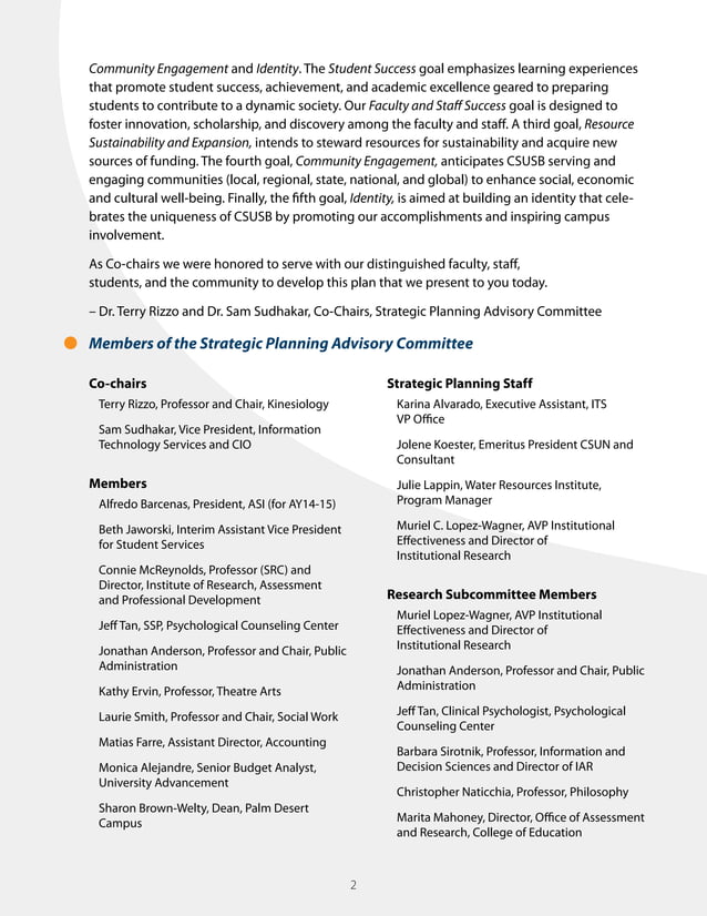 CSUSB Strategic Plan 2015-2020 | PDF