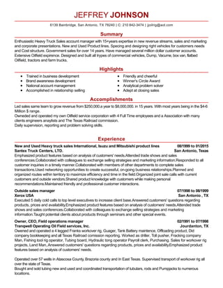 Jeffrey Johnson Resume | PDF