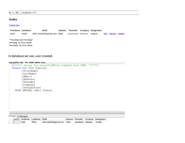 MVC Application using EntityFramework Code-First approach Part4 | PPT