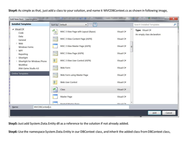 Mvc Application Using Entityframework Code First Approach Part4 Ppt