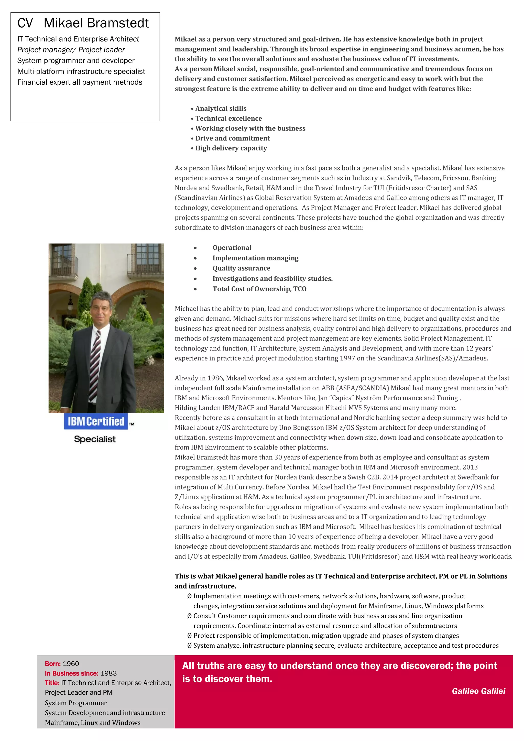 Mikael Bramstedt IBM and Multi Platform IT Architect_PM_PL ...