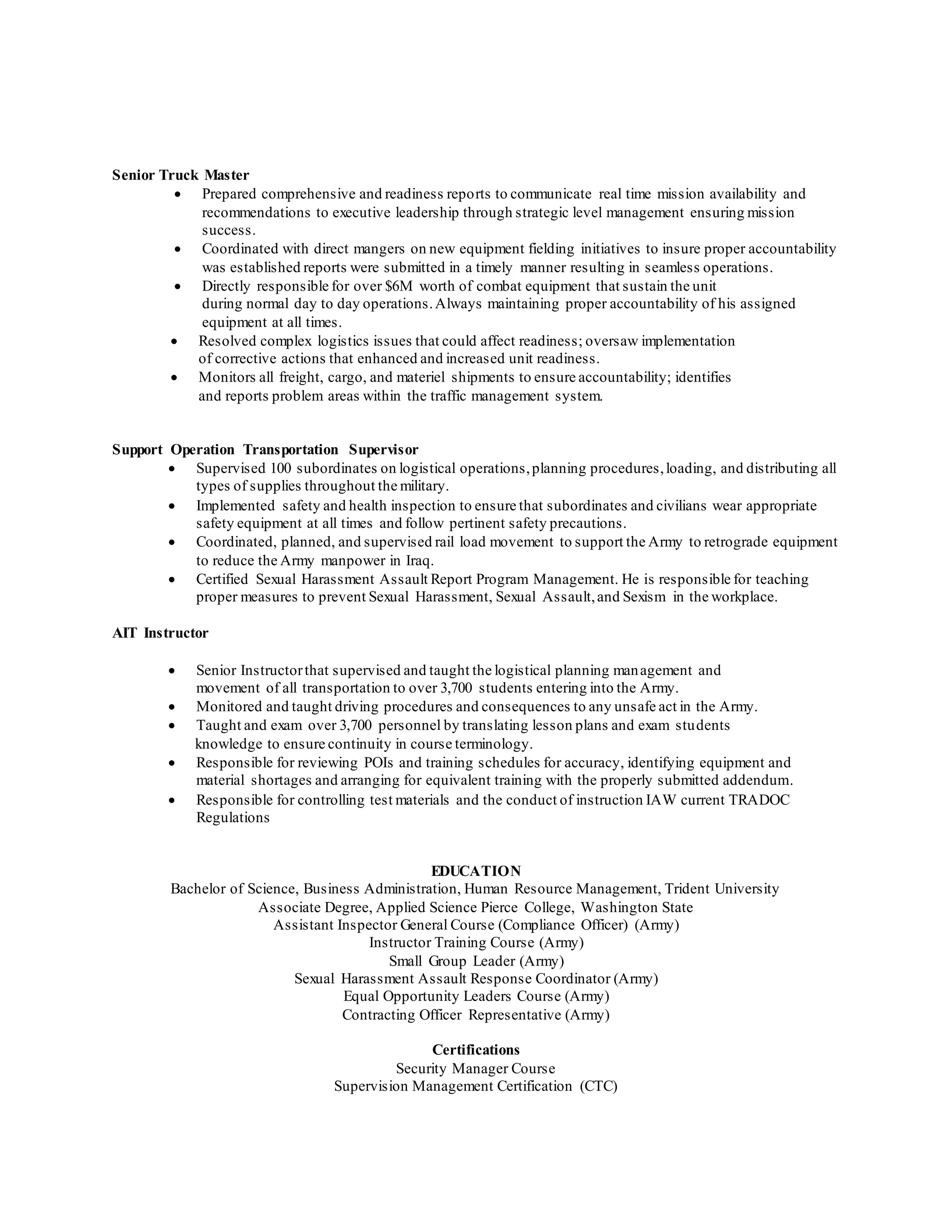 Resume 3 | PDF