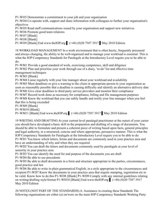 Competency Standards For Paralegals Introductory Level May 2010 | DOC
