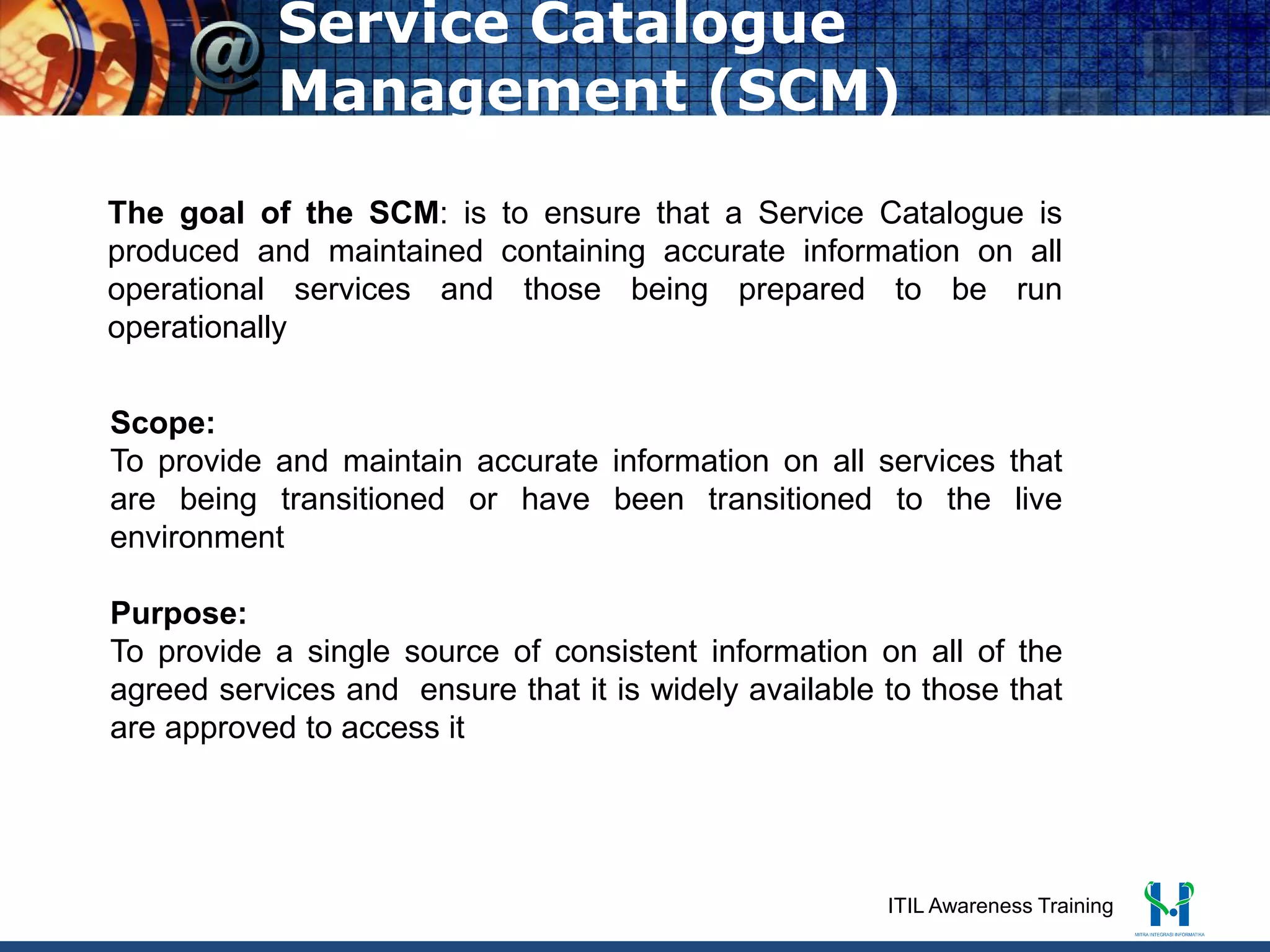 IT Service Catalogue Overview | PDF