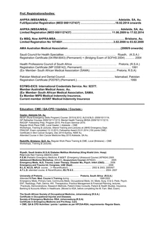 Dr S Amin CV Dec 2015pdf | PDF