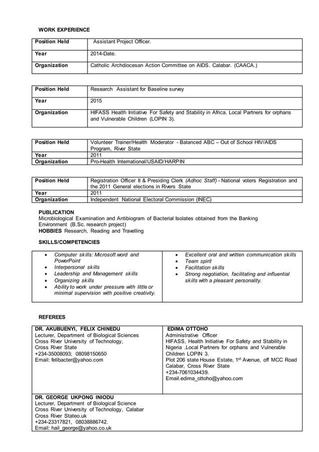CV DONALD OMANG 20.01.2016