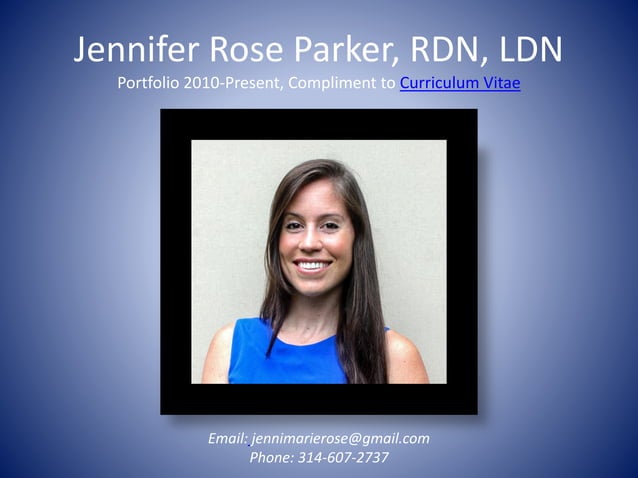 Portfolio, Jennifer Parker, RDN | PDF