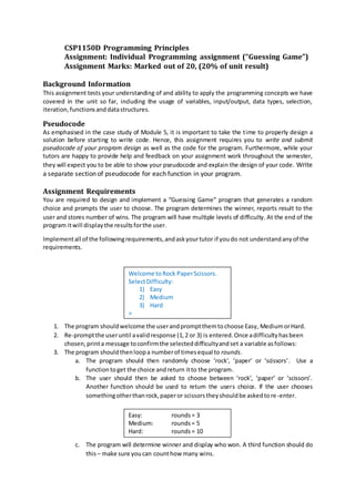 CSP1150D Programming Principles | PDF