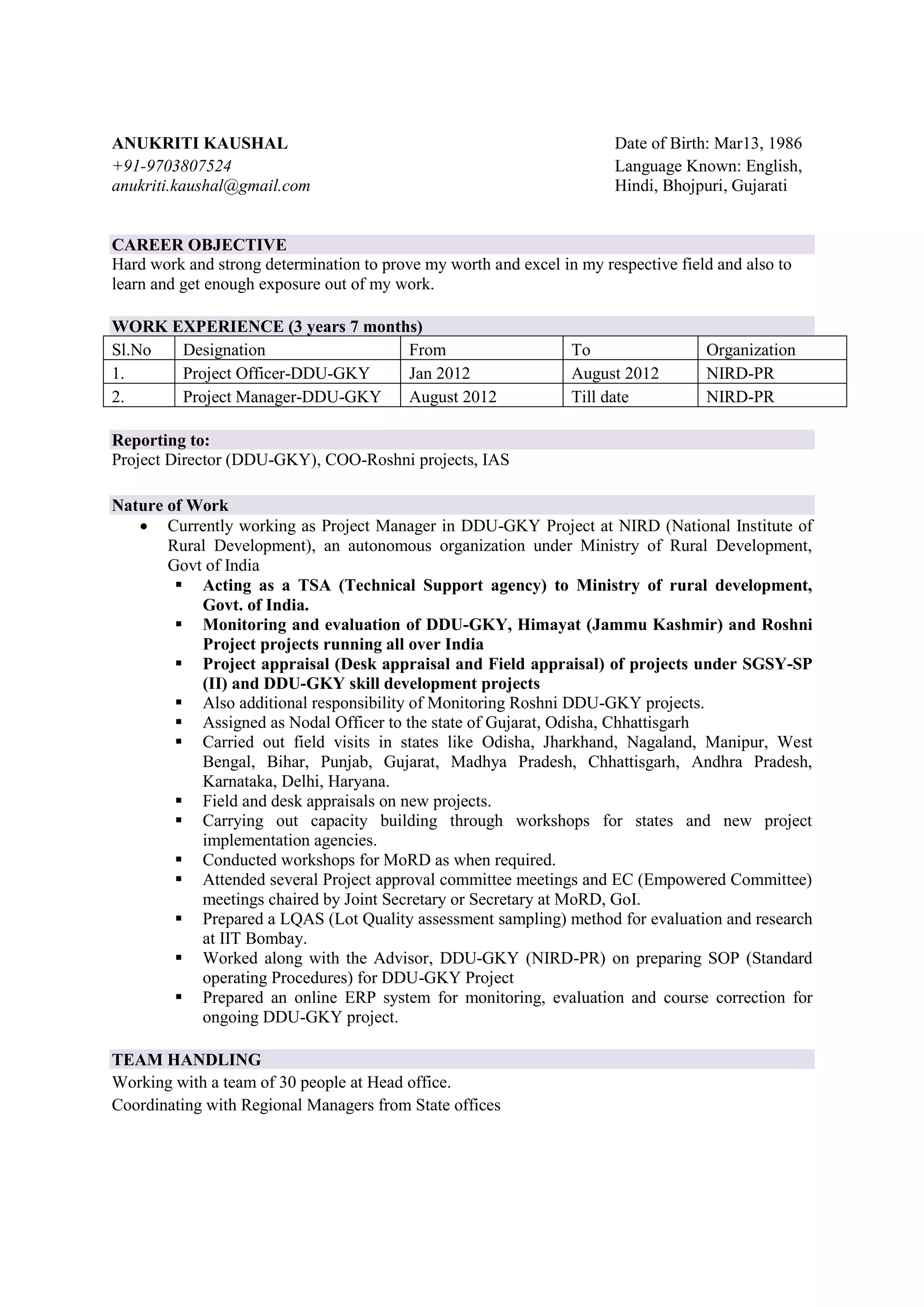 Anukriti CV 8.9.2015 | PDF