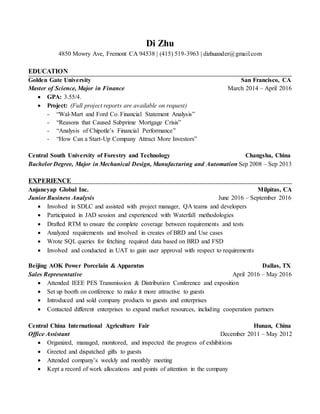 DI Zhu-resume | DOCX