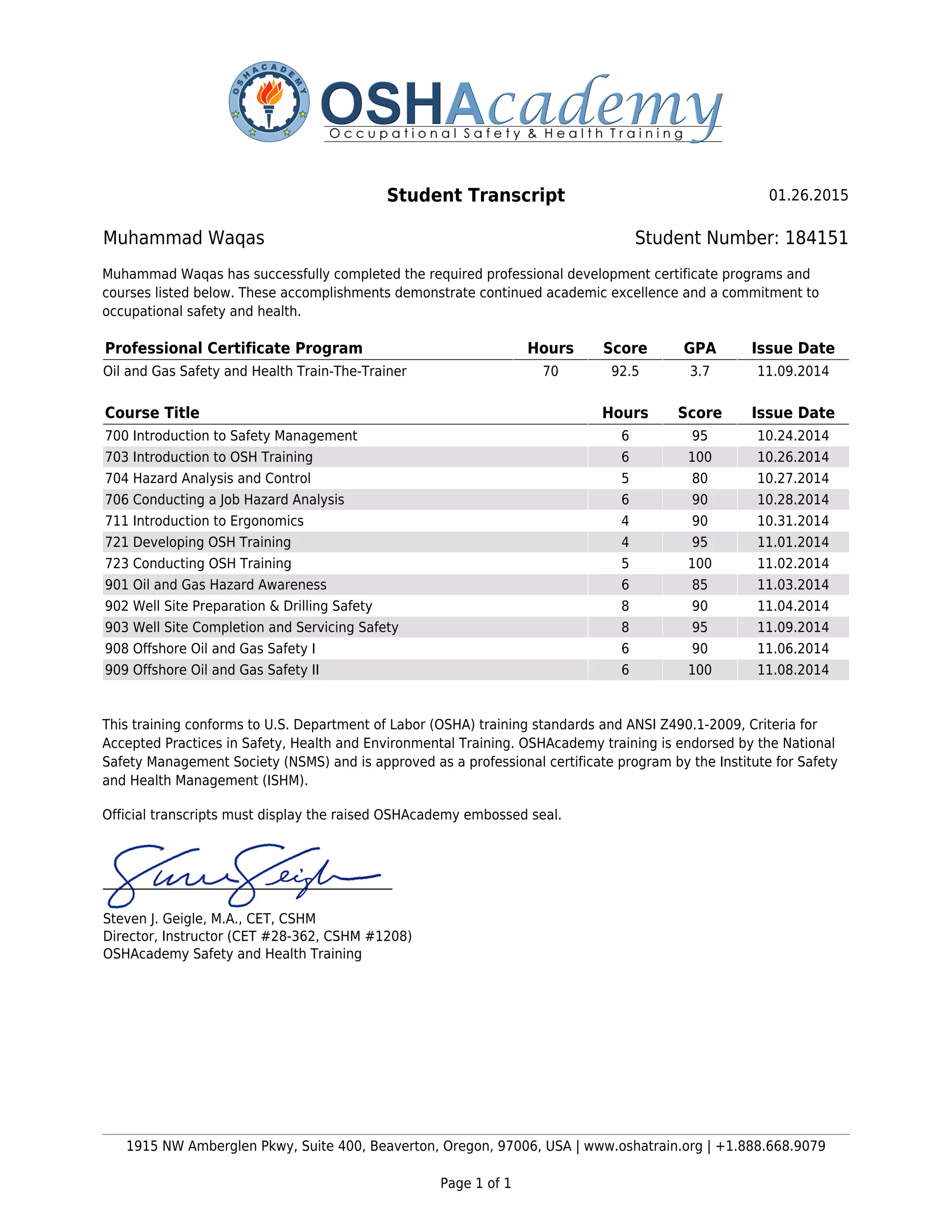 student_transcript | PDF