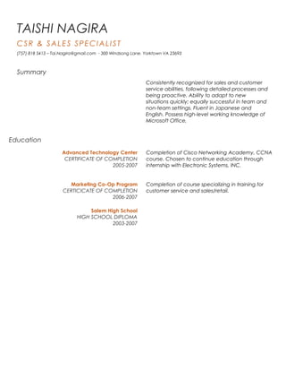 Tai_Resume_Feb2015 | PDF